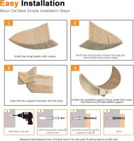 China Main material Pine Wood Wooden Moon Cat Shelf and Perches Cat Wall Shelves Furniture for sale