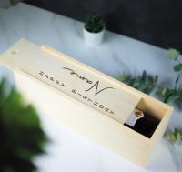China Handmade Wooden Wine Box with Customized Laser Engraving and Personalized Sliding Lid for sale