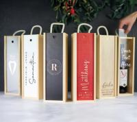 China Handmade Wooden Wine Box with Customized Laser Engraving and Personalized Sliding Lid for sale