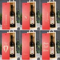 China Handmade Wooden Wine Box with Customized Laser Engraving and Personalized Sliding Lid for sale