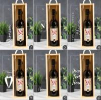 China Handmade Wooden Wine Box with Customized Laser Engraving and Personalized Sliding Lid for sale