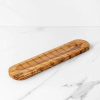 China Gray-White Customized Shape Artisan Olive Wood Baguette Cutting Board for Bread Lovers for sale