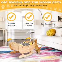 China Wooden Elevated Cat Bed with Removable Soft Mat Rocking Bed Elevated Dog Training Bed for sale