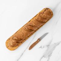 China Gray-White Customized Shape Artisan Olive Wood Baguette Cutting Board for Bread Lovers for sale