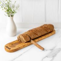 China Gray-White Customized Shape Artisan Olive Wood Baguette Cutting Board for Bread Lovers for sale