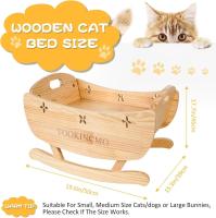 China Wooden Elevated Cat Bed with Removable Soft Mat Rocking Bed Elevated Dog Training Bed for sale