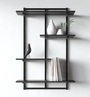 China Customized Logo Metal Frame Floating Shelf for Kitchen Appliance Storage and Display for sale