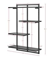 China Customized Logo Metal Frame Floating Shelf for Kitchen Appliance Storage and Display for sale