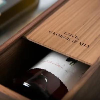 China Silk-screen Printed Pine Wine Champagne Box for Engagement and Wedding 35x11x11cm for sale