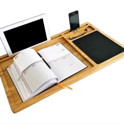 China Portable Wooden Computer Tray Non-folding Oak Stand with Mouse Pad and Workstation for sale