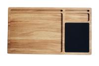 China Portable Wooden Computer Tray Non-folding Oak Stand with Mouse Pad and Workstation for sale