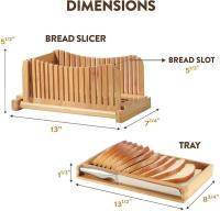 China Household Wood Bread Slicer with Knife 3 Thickness Options Foldable Bamboo Slicing Tool for sale