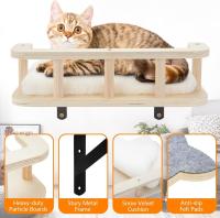 China Wooden Cat Hammock with 5 Steps Perches for Wall Cat Wall Furniture Printing burned for sale