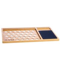 China Portable Wooden Computer Tray Non-folding Oak Stand with Mouse Pad and Workstation for sale