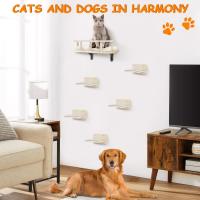 China Wooden Cat Hammock with 5 Steps Perches for Wall Cat Wall Furniture Printing burned for sale