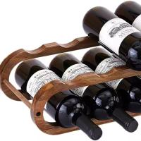 China Handmade Acacia 2 Tier Wine Rack and Water Bottle Organizer for Cabinet Custom Order for sale