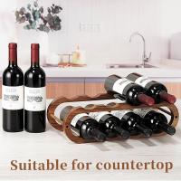 China Handmade Acacia 2 Tier Wine Rack and Water Bottle Organizer for Cabinet Custom Order for sale