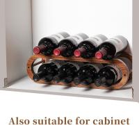 China Handmade Acacia 2 Tier Wine Rack and Water Bottle Organizer for Cabinet Custom Order for sale