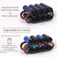 China Handmade Acacia 2 Tier Wine Rack and Water Bottle Organizer for Cabinet Custom Order for sale