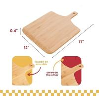 China Innovative Design 4 X 12 Inch Non-Stick Real Bamboo Pizza Boards Wood Pizza Peel Rack for sale