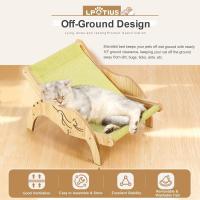 China 202407 Cozy Cat Lounger Indoor Adjustable Wooden Cat Chair with Laser Engrave Printing for sale