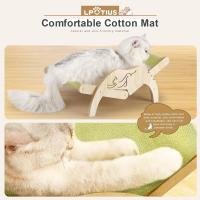 China 202407 Cozy Cat Lounger Indoor Adjustable Wooden Cat Chair with Laser Engrave Printing for sale