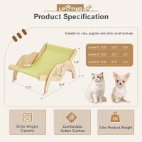 China 202407 Cozy Cat Lounger Indoor Adjustable Wooden Cat Chair with Laser Engrave Printing for sale