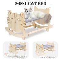 China Cat Hammock with Two Removable Covers and Raised Wooden Frame Customized Logo Acceptable for sale