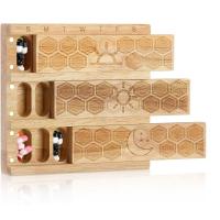 China Compact Wood Weekly Pill Organizer Holder Daily Dispenser Pill Sorter Pill Containers for sale