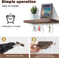 China Effortlessly Installed Home Key Holder Rack Hanging Organizer with High Quantity Hooks for sale