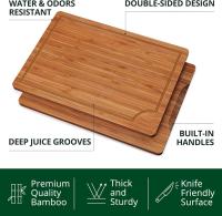 China Extra Large 3 Pcs Craft Wood Cutting Boards for Kitchen Meal Prep Square 16 x 1.8 x 12 inches for sale