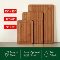 China Extra Large 3 Pcs Craft Wood Cutting Boards for Kitchen Meal Prep Square 16 x 1.8 x 12 inches for sale