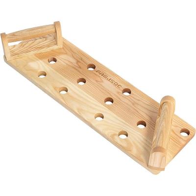 China 10 In 1 Solid Wooden Push Up Stands Board for Portable Gym in White/Black/Wood Color for sale