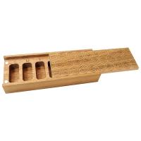 China Acacia Wood 7 Day Weekly Pill Box Pill Organizer for Vitamins Daily Supplements Pill Container for sale