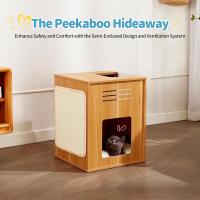 China Indoor Cats Large Cat House with Scratch Pad Customized Logo Acceptable Solid Wood for sale