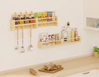 China Wooden Hooks Bookshelf Natural Wood Wall Mounted Shelves for Nursery Decor Storage for sale