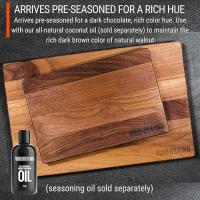 China Square 17X11Inch Sustainable Wood Cutting Board for Carving and Juicing in Black for sale