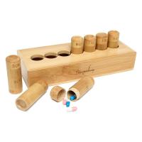 China Eco-Friendly Design Pill Case for Vitamins Pills and Supplements in Bamboo Box for sale