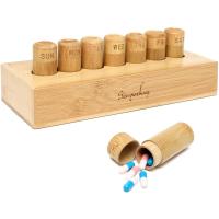 China Eco-Friendly Design Pill Case for Vitamins Pills and Supplements in Bamboo Box for sale
