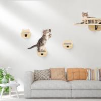 China Dog Training 3-Packs Cat Climbing Shelves Wall Mounted Cat Wall Steps with Scratching Pad for sale