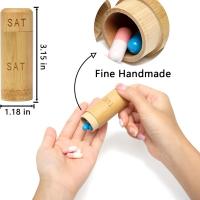 China Eco-Friendly Design Pill Case for Vitamins Pills and Supplements in Bamboo Box for sale