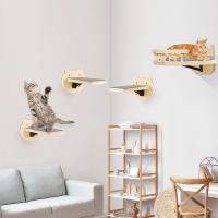 China Dog Training 3-Packs Cat Climbing Shelves Wall Mounted Cat Wall Steps with Scratching Pad for sale