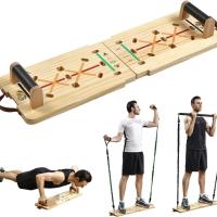 China Indoor and Outdoor Rustic Wooden Push Up Board Kit With Handle for Core Strengthening for sale