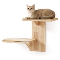 China Dog Training Wall Shelves 2 Platform Cat Furniture Tree Shape Floating Shelf with Sisal Mat for sale