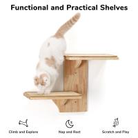 China Dog Training Wall Shelves 2 Platform Cat Furniture Tree Shape Floating Shelf with Sisal Mat for sale
