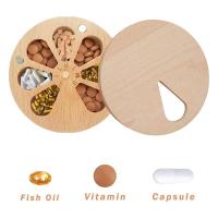 China 7-Day Pill Organizer Case Box Twist Top Design Wooden Pill Box for Medicine Vitamin Custom for sale