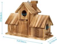 China Wooden Outdoor 3 Hole Bird House Handmade from TIMBER for Garden Habitat for sale