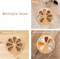 China 7-Day Pill Organizer Case Box Twist Top Design Wooden Pill Box for Medicine Vitamin Custom for sale
