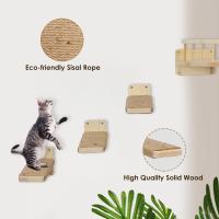 China Stain Color Wall-Mounted Cat Shelves and Perches Sustainable Wood Design Wall-Mounted for sale