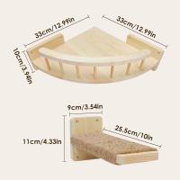 China Stain Color Wall-Mounted Cat Shelves and Perches Sustainable Wood Design Wall-Mounted for sale